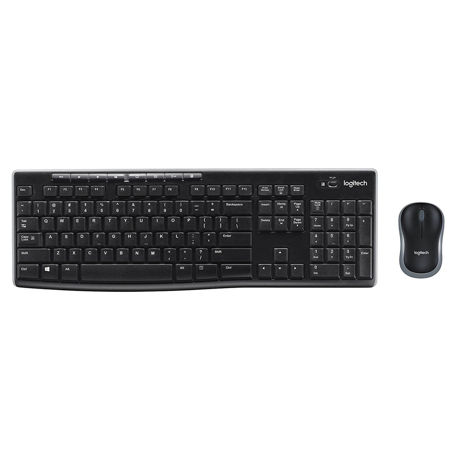 Restored Logitech MK270 2.4GHz USB 103 Key Wireless Multimedia Keyboard ...