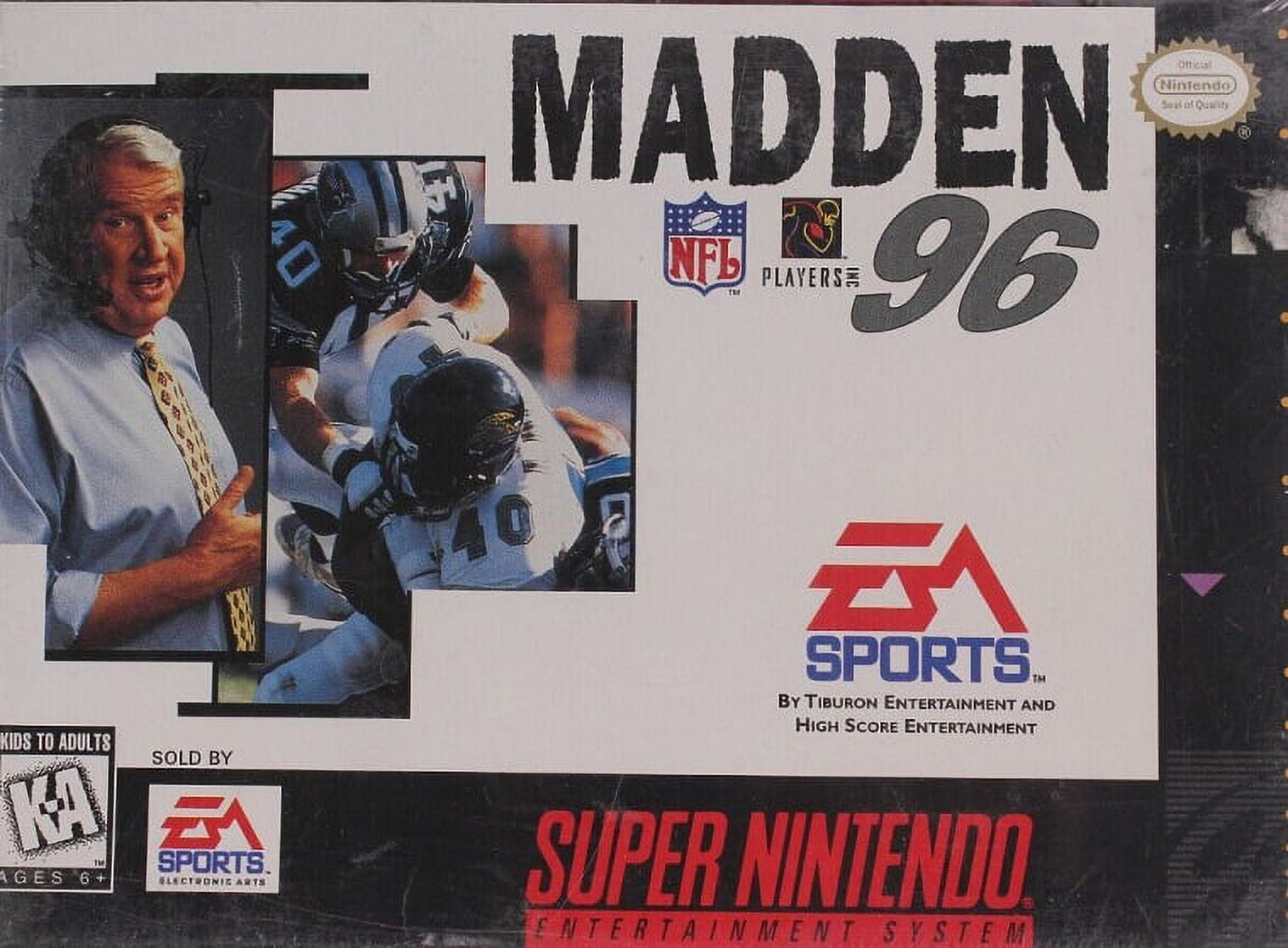 Restored Madden NFL 96 (Super Nintendo, 1996) SNES Football Game ...