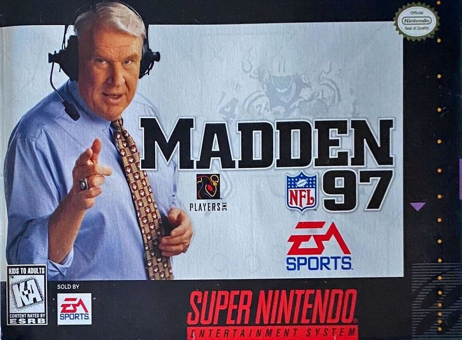 Restored Madden NFL 97 (Super Nintendo, 1996) SNES Football Game ...