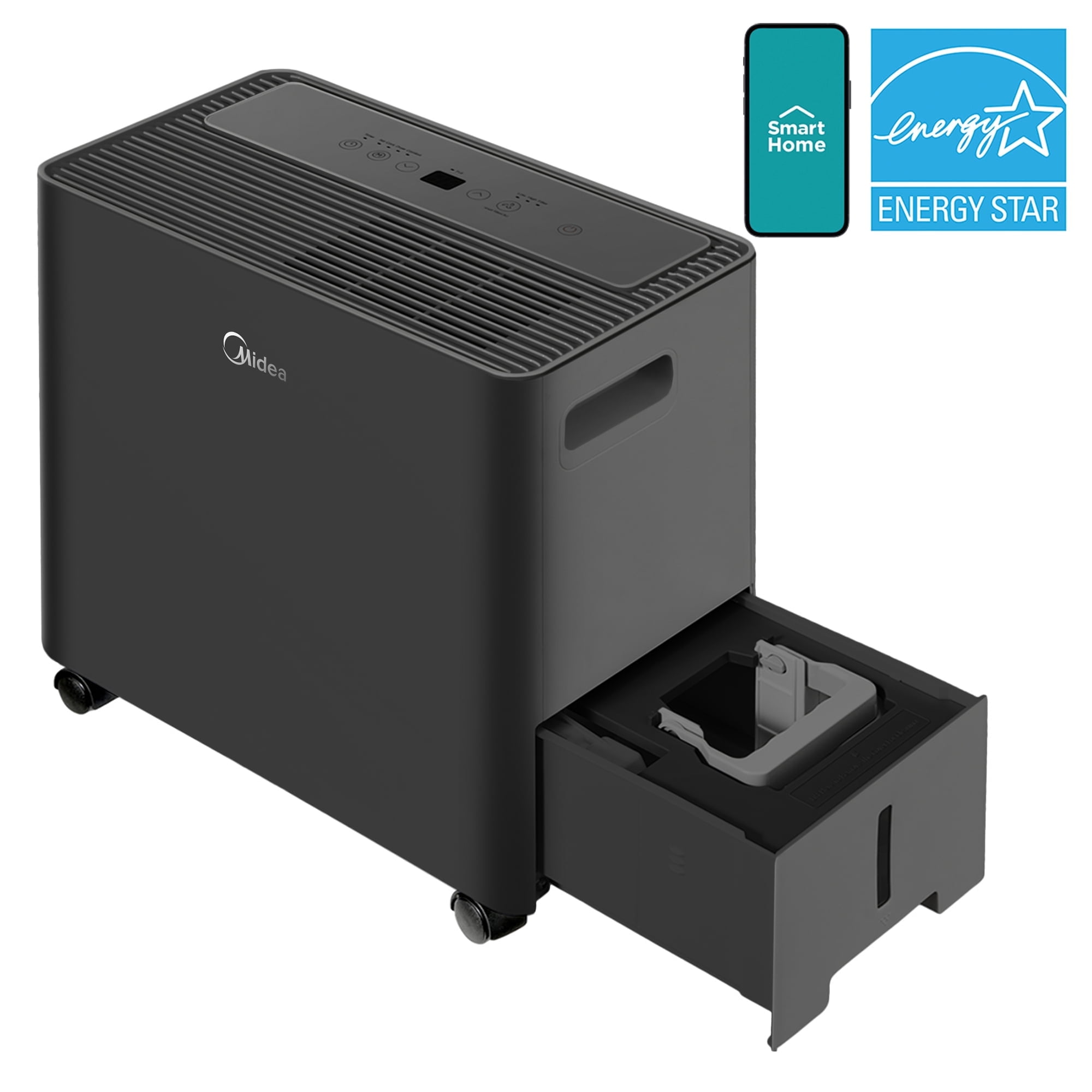 Restored Midea 50-Pint Smart Access Dehumidifier with Built-in Pump ...