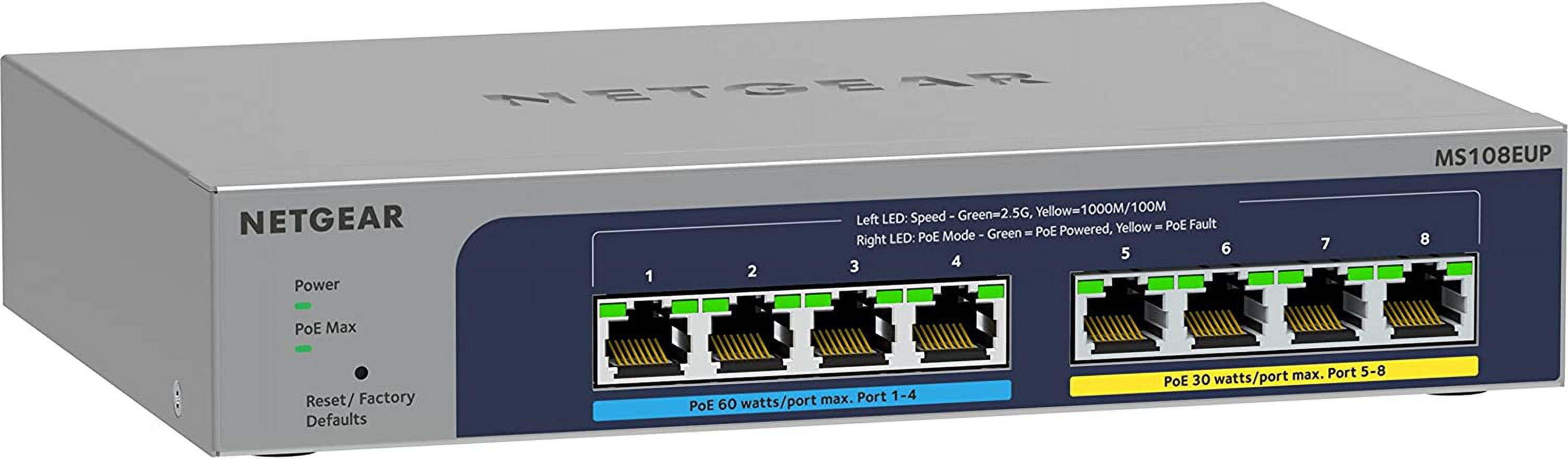 Restored NETGEAR 8-Port Ultra60 PoE Multi-Gigabit Ethernet Plus Switch ...