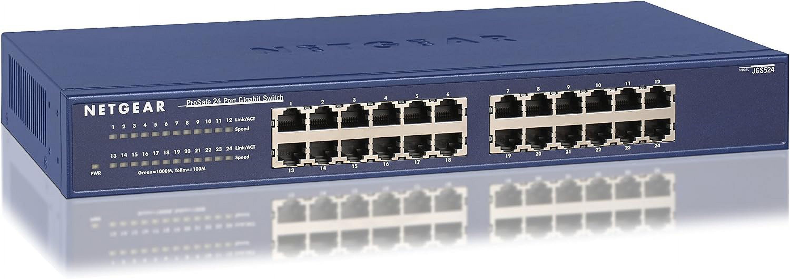 Restored Netgear JGS524 ProSafe 24 Port Gigabit Ethernet Desktop Switch ...