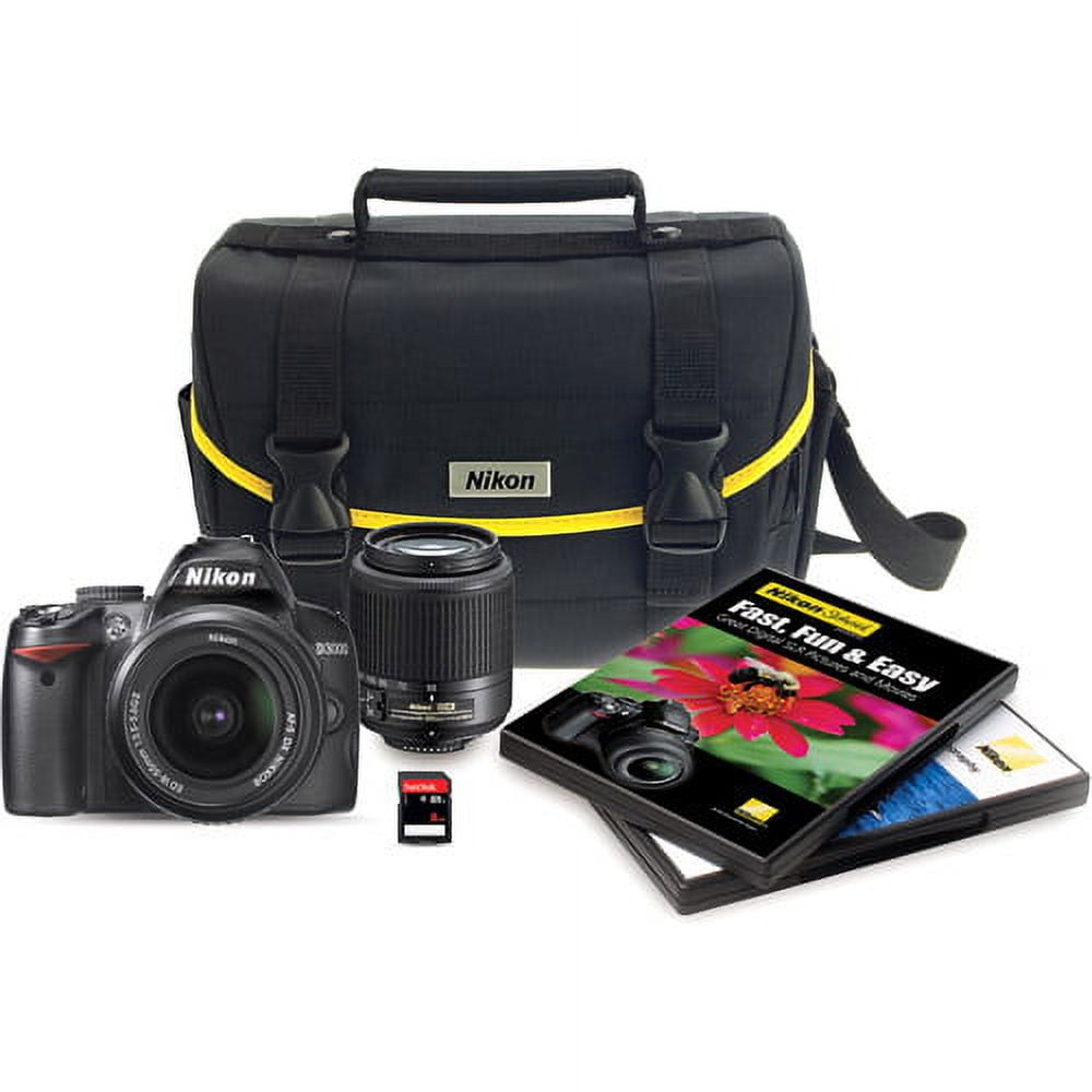 Restored Nikon D3000 2Lens 10.2MP Digital SLR with DX VR 1855mm & DX VR ...