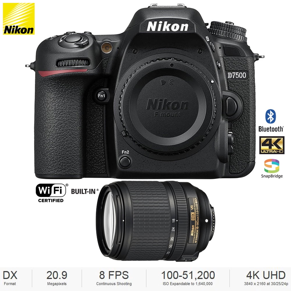Restored Nikon D7500 20.9MP DX-Format 4K Ultra HD Digital SLR Camera ...