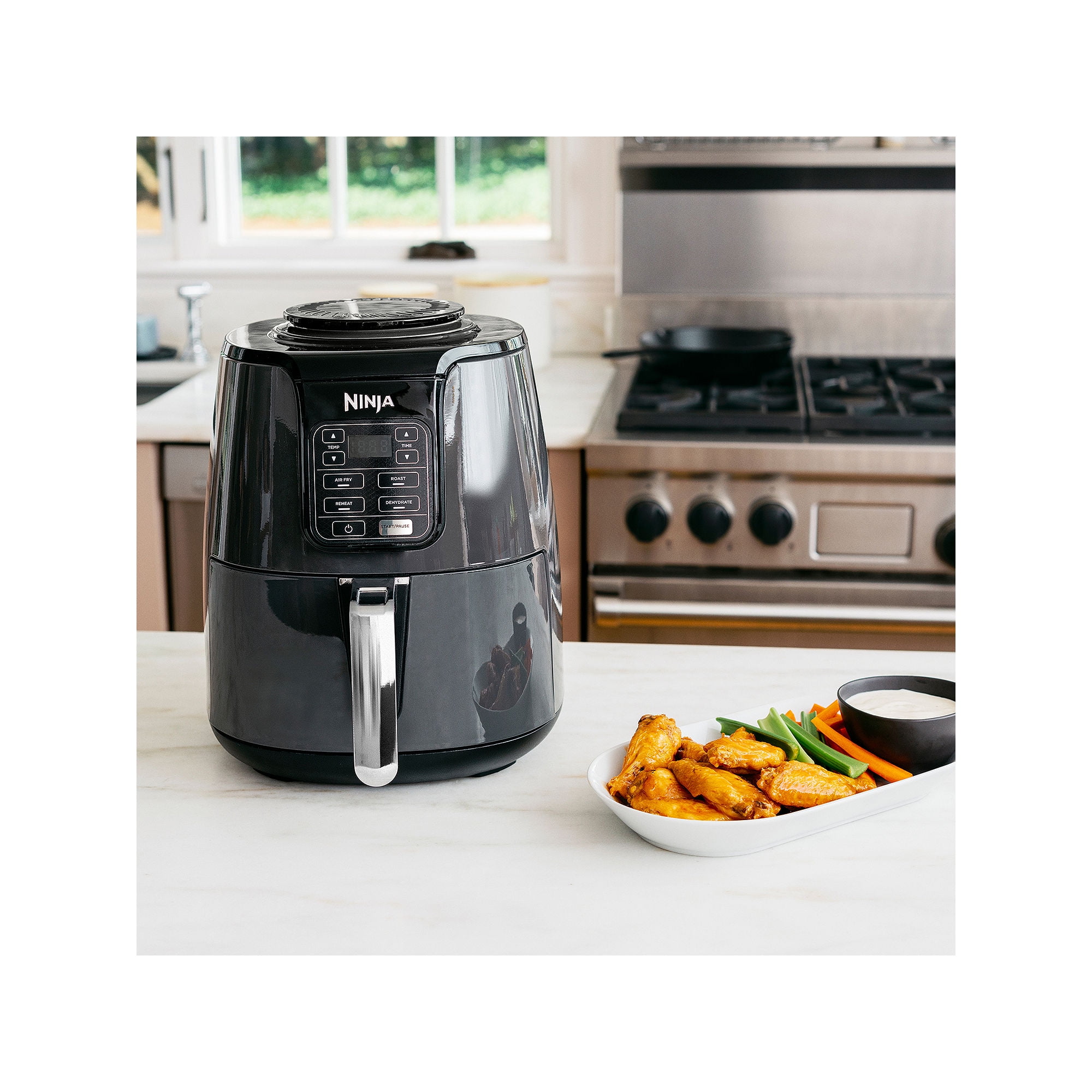 Restored Ninja Air Fryer, 1550-Watt Programmable Base for Air Frying ...