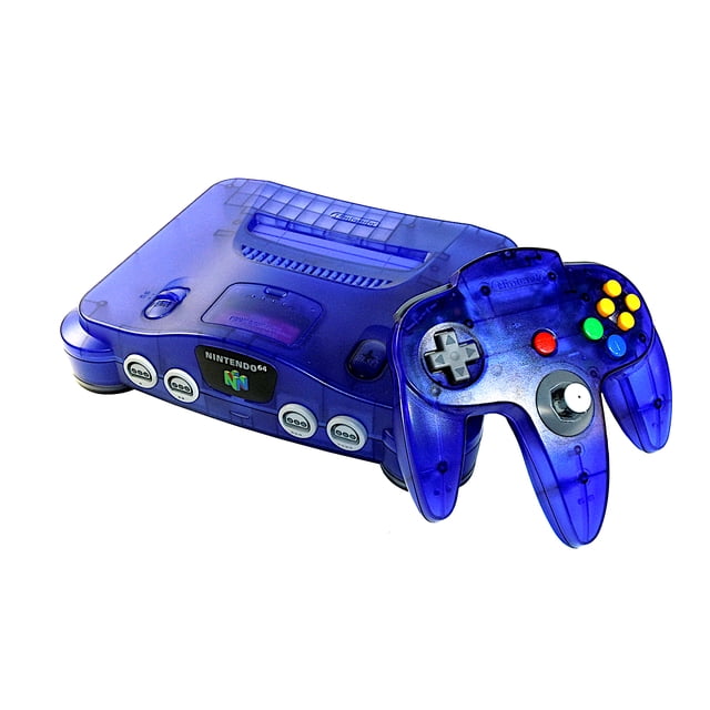 Restored Nintendo 64 Game Console Grape Purple with Matching Controller ...