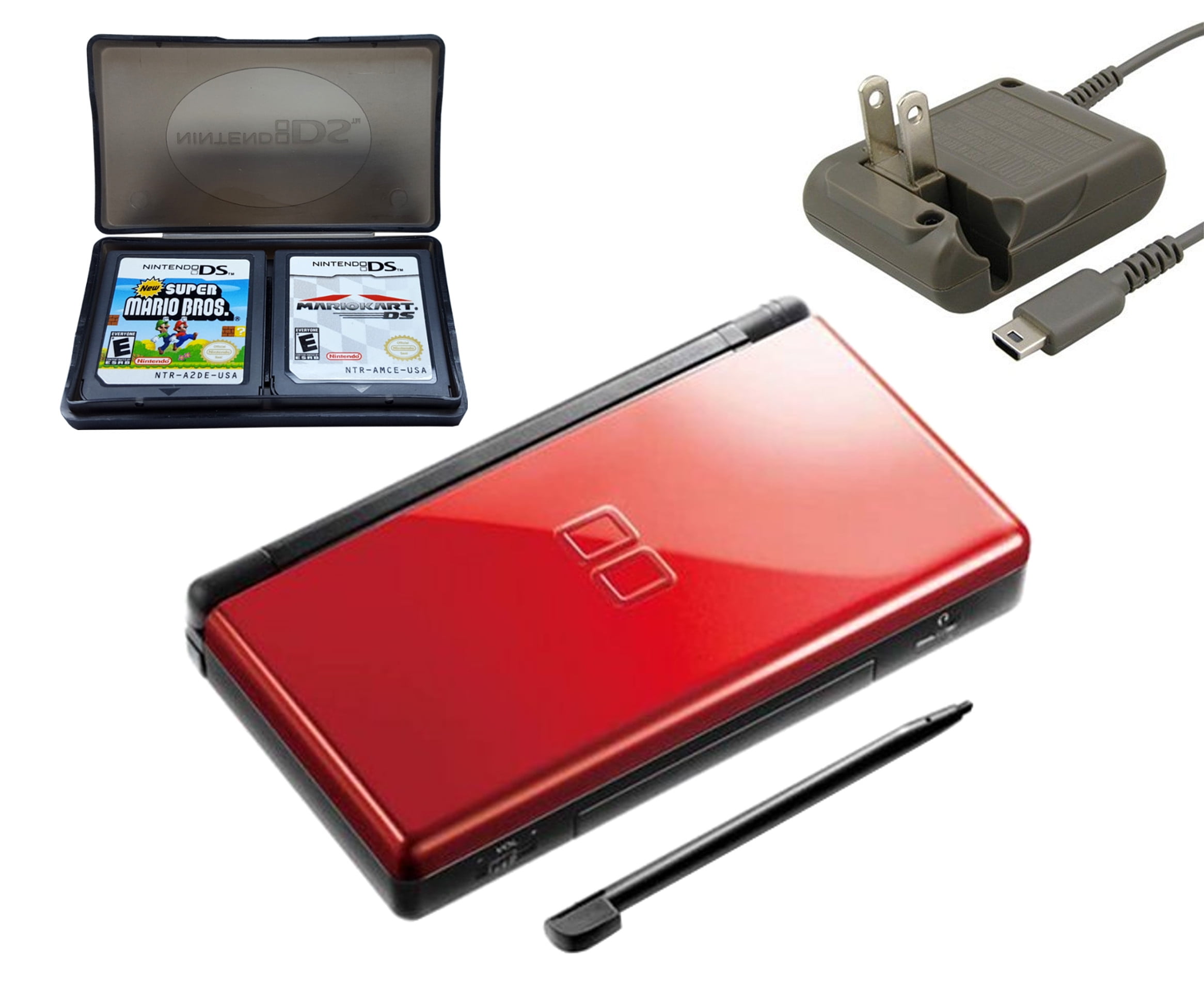 Restored Nintendo DS Lite Crimson / Black with Super Mario Bros and ...