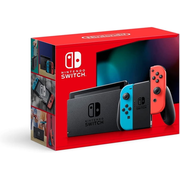 Nintendo Switch, Neon Blue and Neon Red Joy-Con, Restored, Refurbished ...