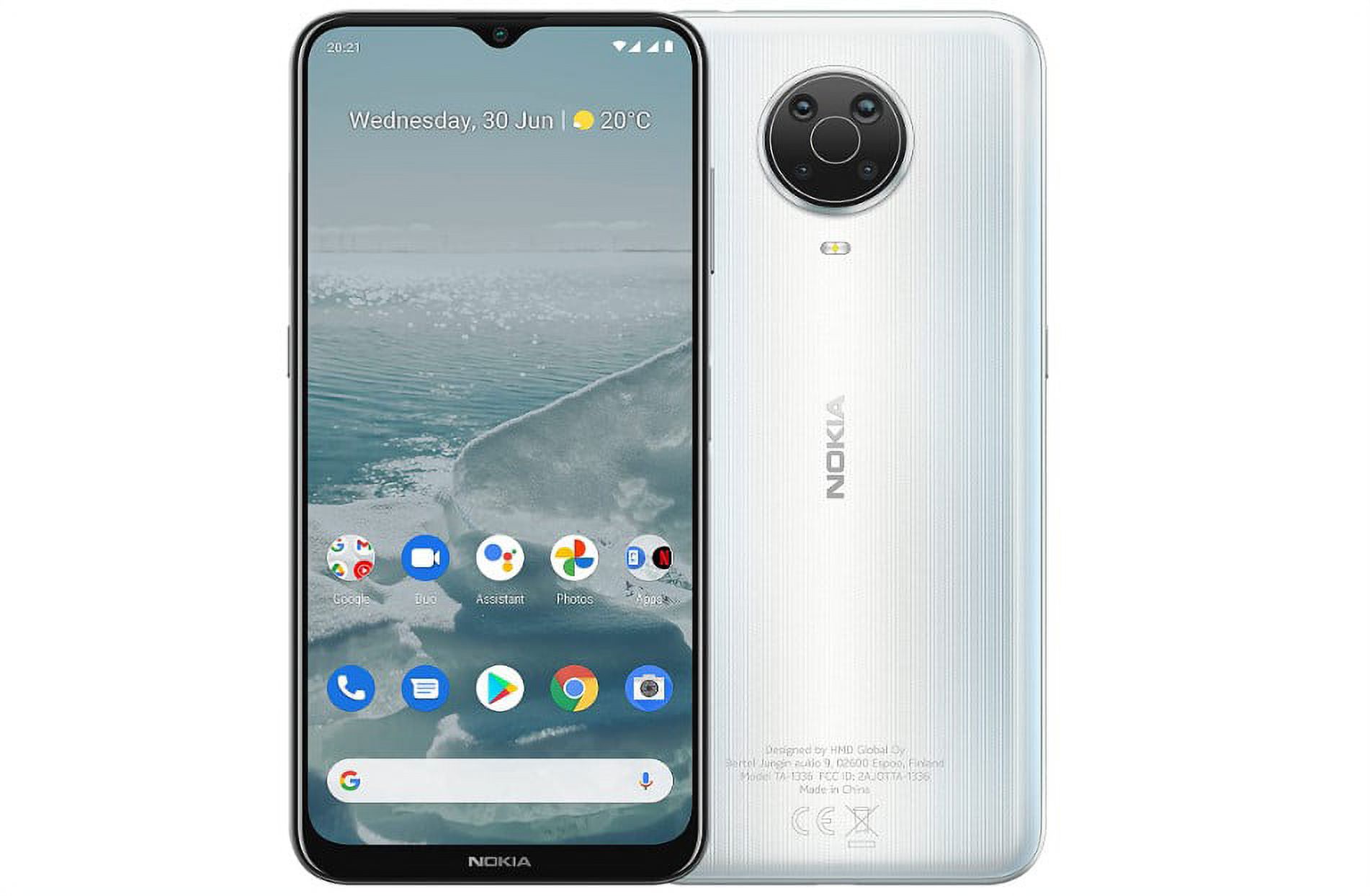 Restored Nokia TA-1343 G20 128GB Unlocked Smartphone, Glacier (Refurbished) - Walmart.com