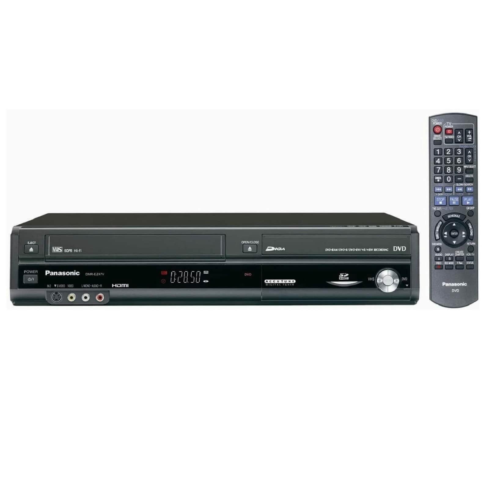 Restored Panasonic DMR-EZ475VK DVD VCR Combo - w/ Original Remote, A/V ...