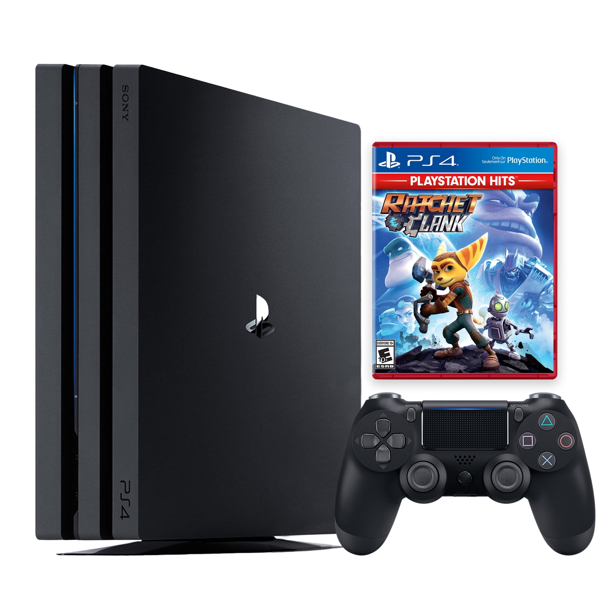 Restored PlayStation 4 Pro 1TB Console with Aftermarket Black Wireless DS Controller with ...