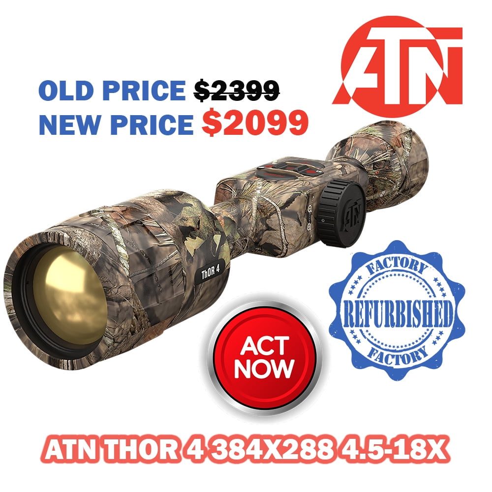 Restored Premium ATN Thor 4 384 4.5-18x Break-Up Country Thermal Rifle ...