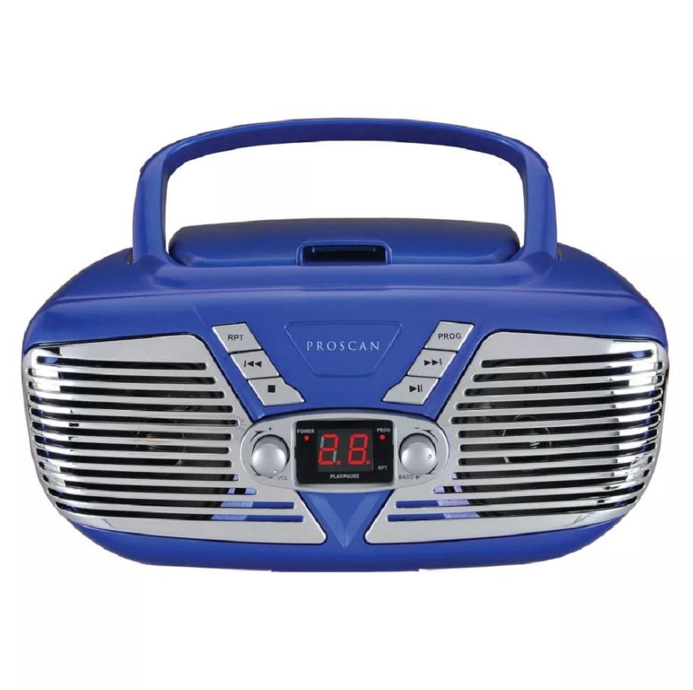 Restored Proscan PRCD211-BLUE Retro-Style CD/Radio Boom Box, Blue ...