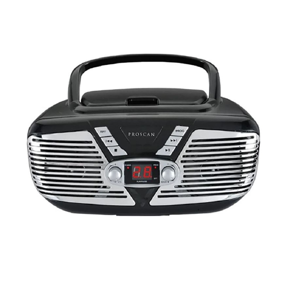 Restored Proscan Retro-Style CD/Radio Boom Box Black PRCD211-BLACK ...