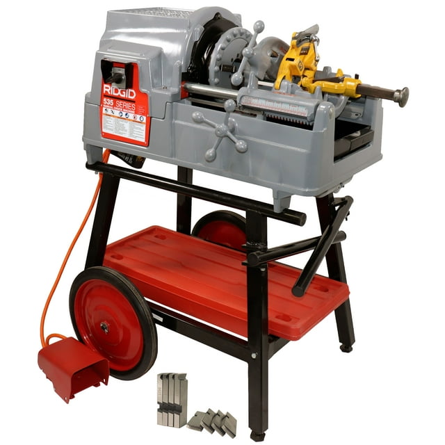 Restored RIDGID® 535 V3 Pipe Threader & Steel Dragon Tools® Cart 811A ...