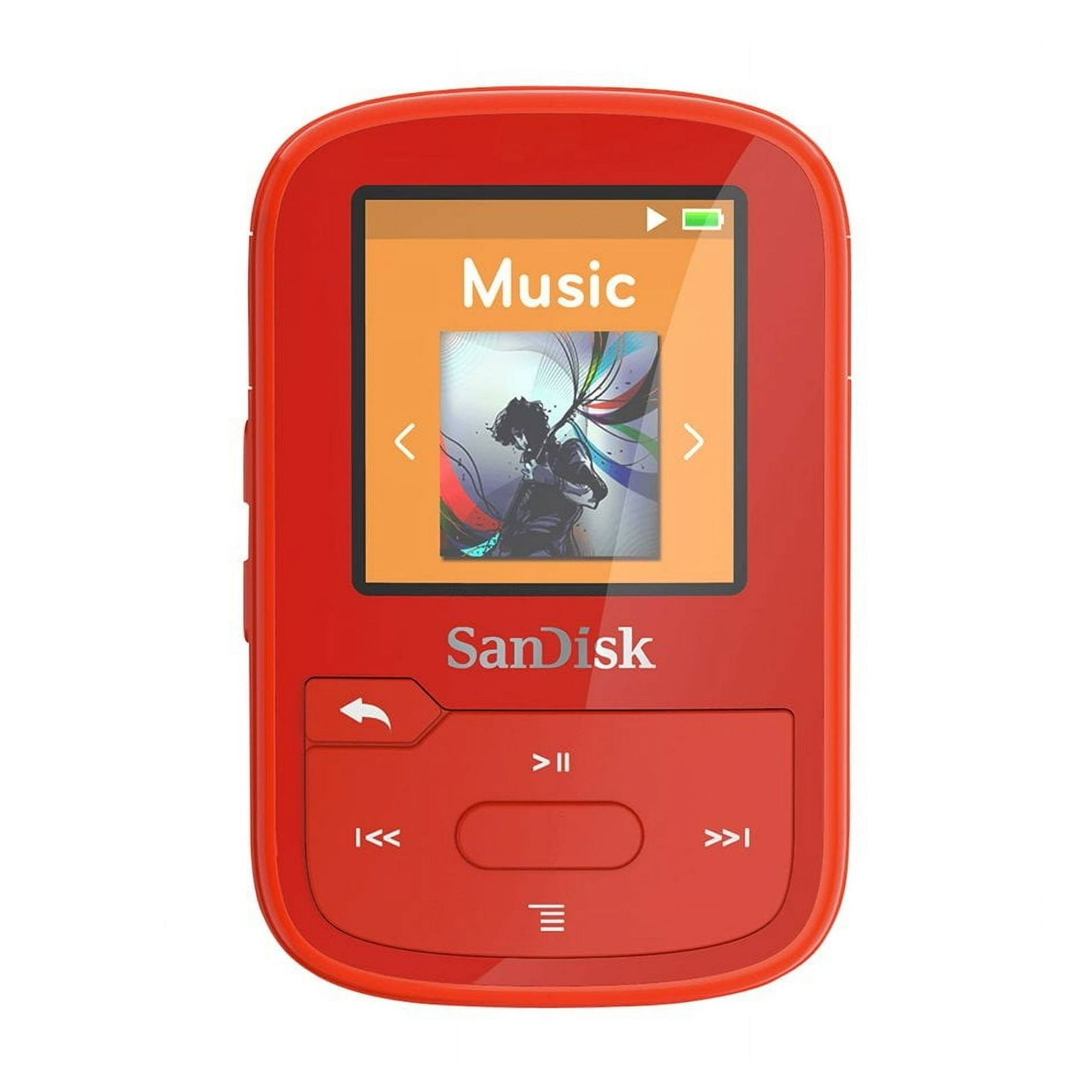 SanDisk Clip Sport Plus 16GB MP3 Player, Red, Bluetooth, LED Screen, FM ...