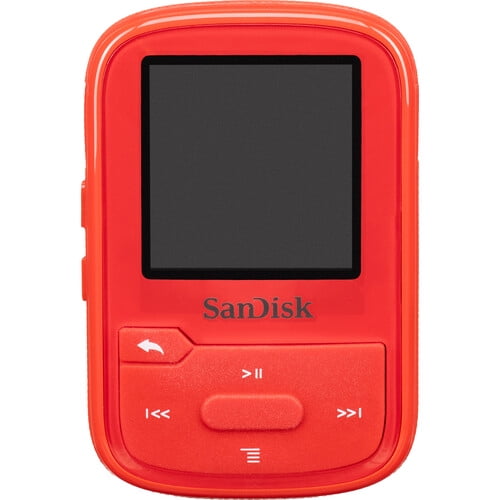 Restored Red SanDisk 16GB Clip Sport plus MP3 Player LED Screen and FM ...