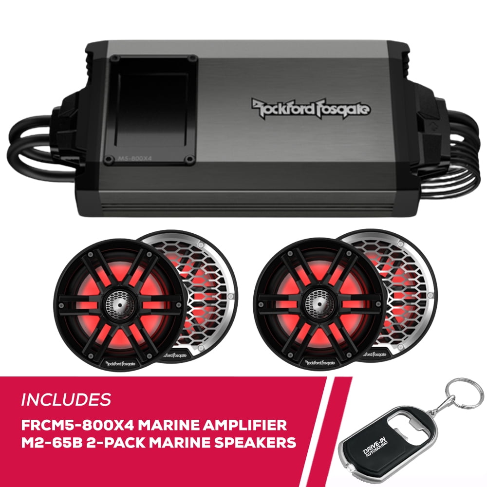 Restored Rockford Fosgate FRCM5-800X4 Marine Amplifier with 2-Pack M2 ...