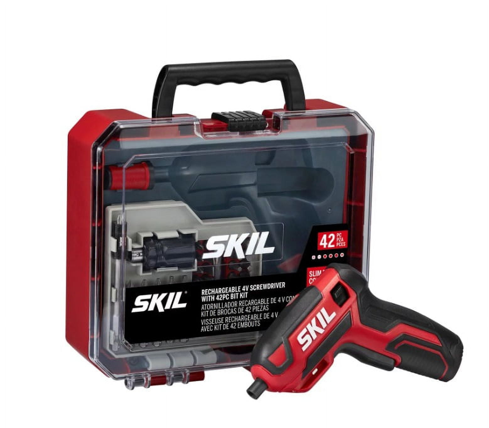 Restored SKIL SD5618-03 4V Pilot Screwdriver with 42 Piece Bit Kit Case ...