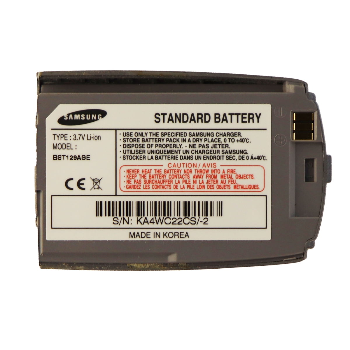 Restored Samsung OEM Replacement Battery 3.7V Lithium Ion (BST12ASE) for SGH-A530 - Gray ...