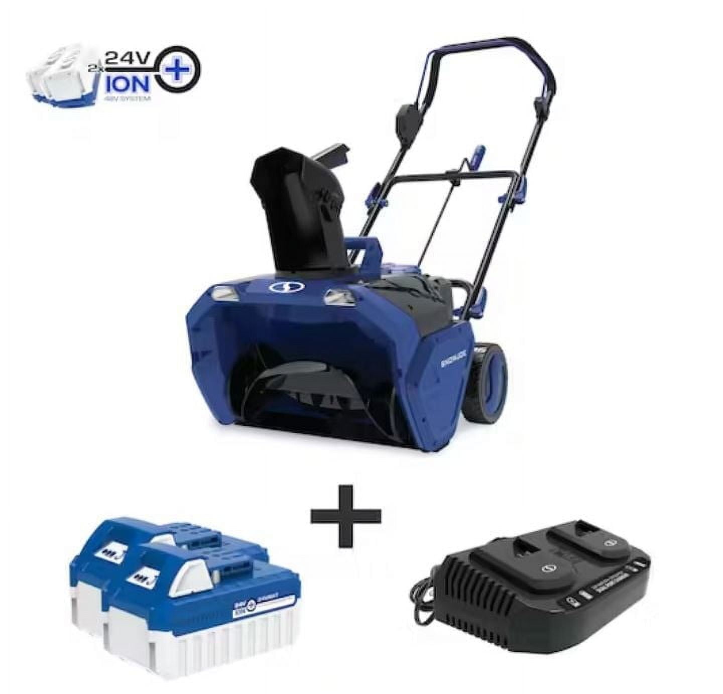 Restored Snow Joe 24V-X2-20SB 48-Volt iON+ Cordless Snow Blower Kit | 20-Inch | W/ 2 x 4.0-Ah ...
