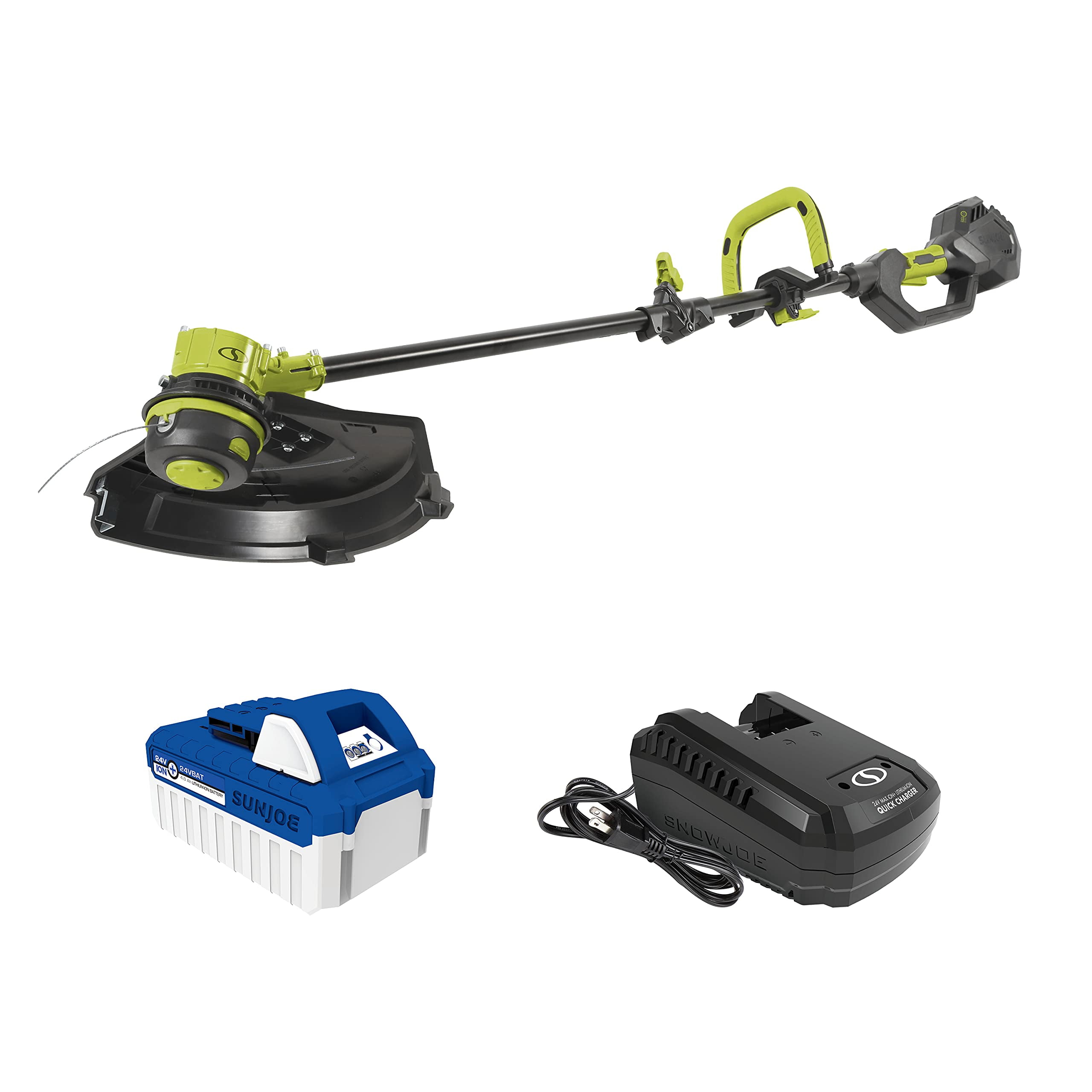 Refurbished Sun Joe 24V-ST14B Cordless String Trimmer Kit, 24-Volt, 14 ...