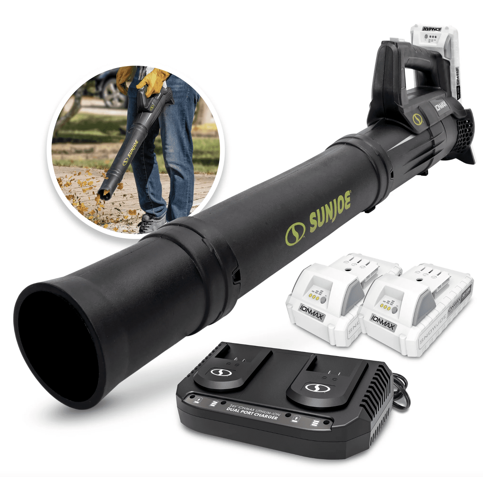 Restored Sun Joe 24V-TB-2AMP-KIT | 24V Cordless Turbine Jet Blower ...