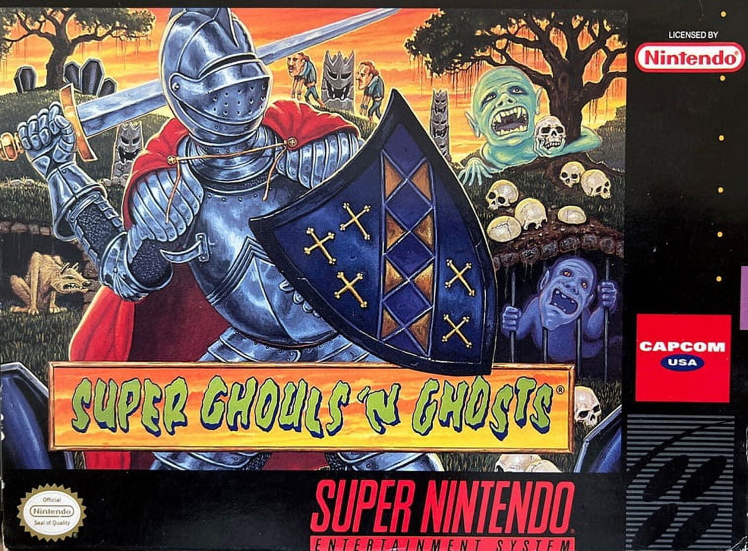 Restored Super Ghouls 'N Ghosts (Super Nintendo, 1991) SNES Video Game ...