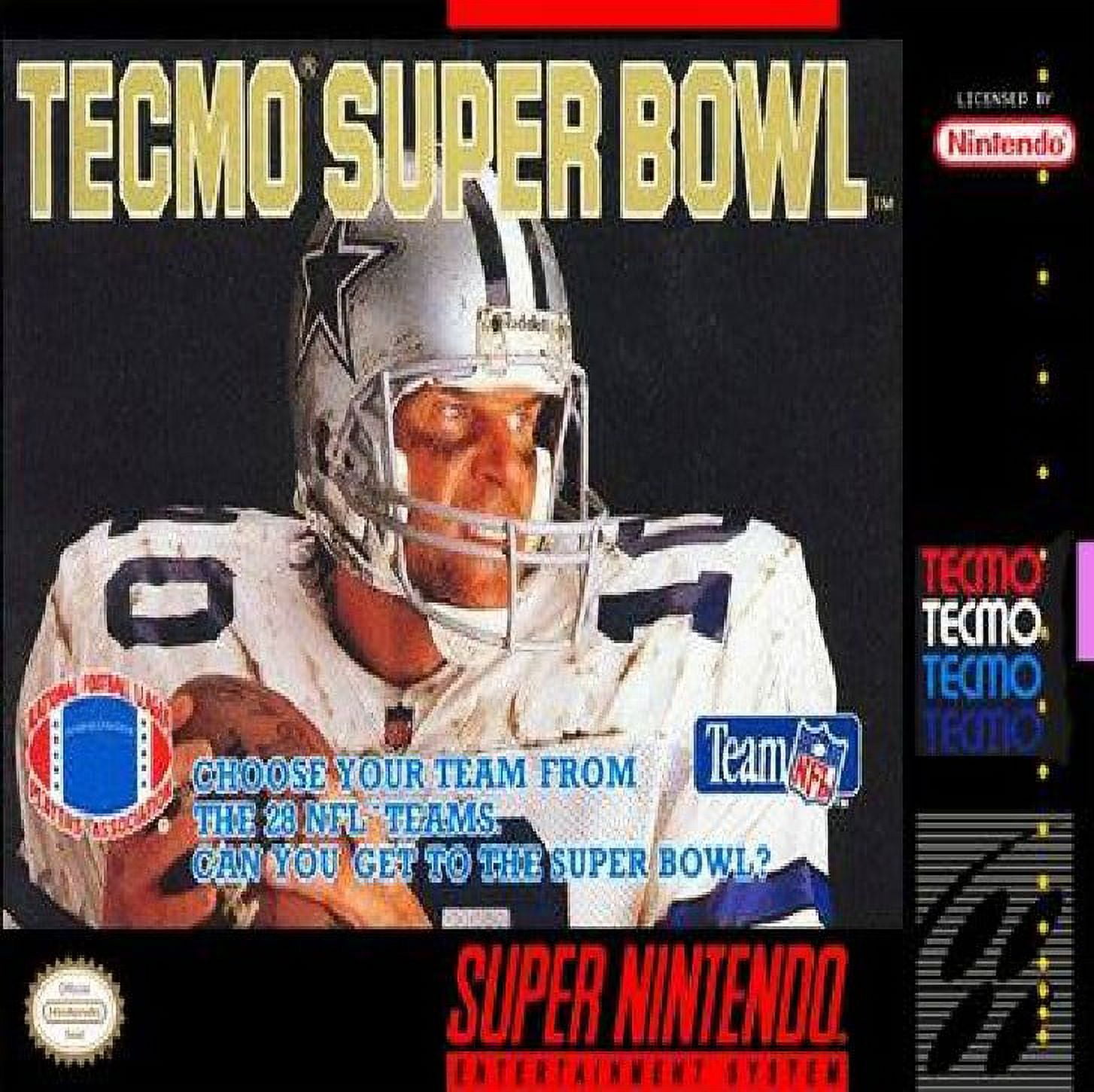 Restored Tecmo Super Bowl (Super Nintendo, 1993) SNES Football Game ...