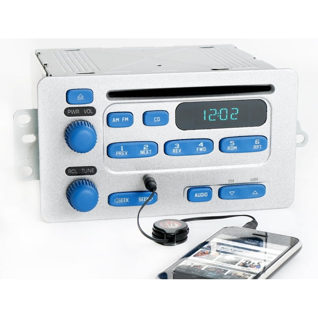 Restored UNLOCKED 2000-05 Chevy Car Radio - Silver & Blue - AM FM CD w ...