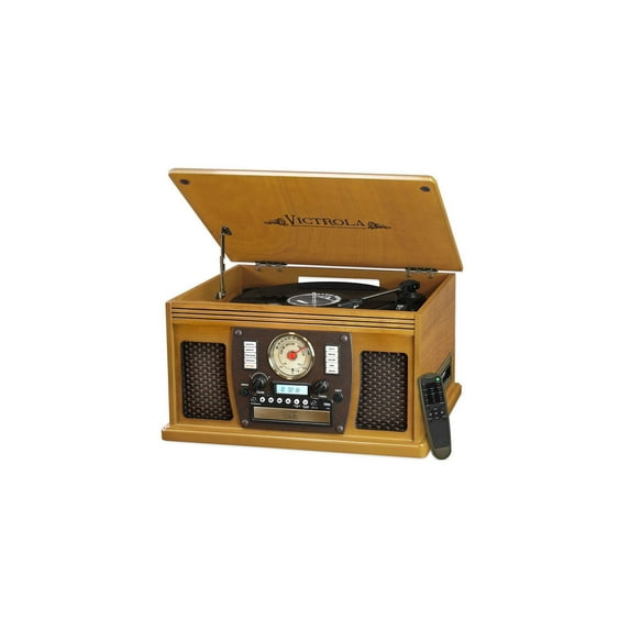 Restored Victrola Nostalgic Aviator Wood 8-in-1 Bluetooth Turntable ...