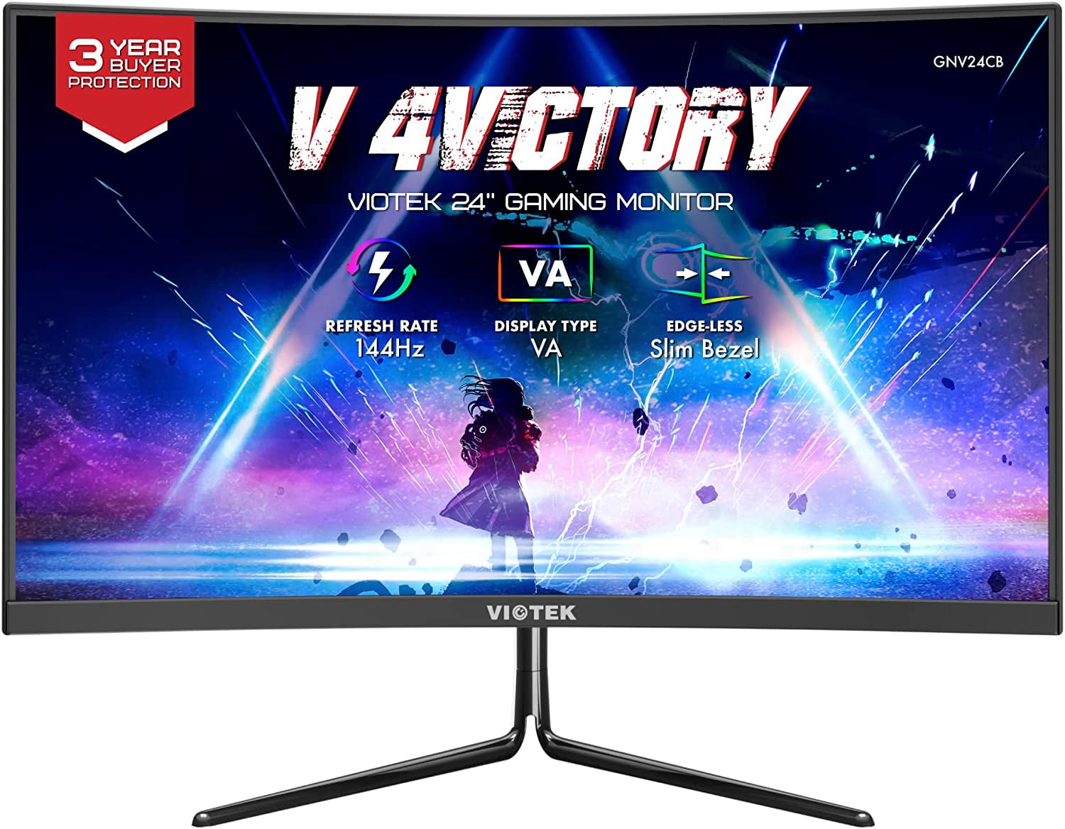 Restored Viotek 24 Inch 144hz 4ms Curved Gaming Monitor 1920x1080p 99% ...