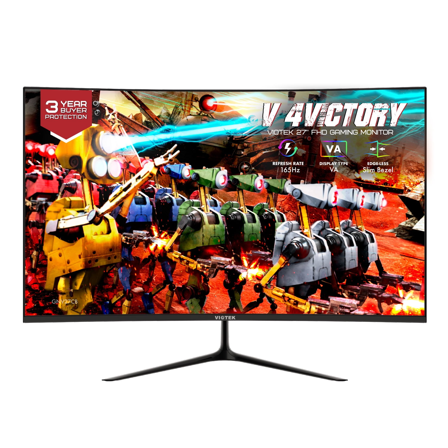 Restored Viotek 27 Inch 165hz 3ms Curved Gaming Monitor 1920x1080p ...