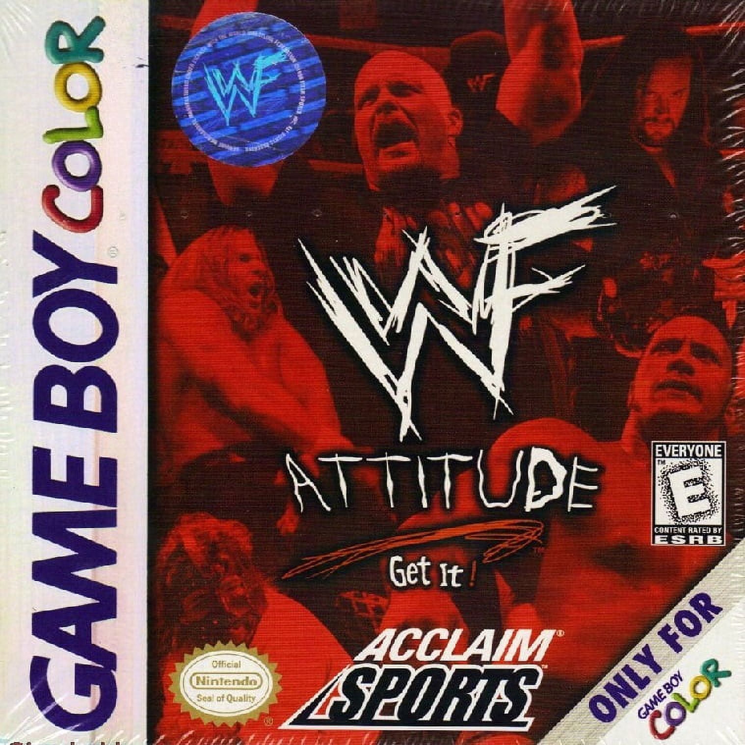 Restored WWF Attitude (Nintendo GameBoy Color, 1999) Wrestling Game ...