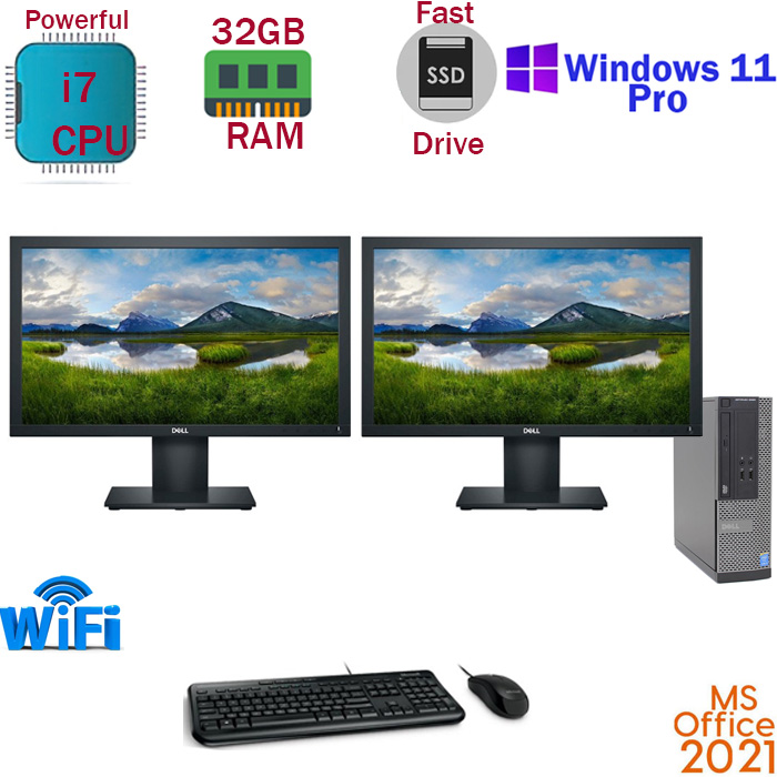 Restored Dual LCD Ready Dell Desktop Computer 3.10Ghz 4GB RAM 250GB HDD ...