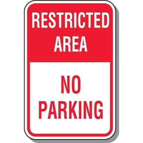 Restriced Area No Parking Metal Sign SIZE: 8" x 12" - Walmart.com