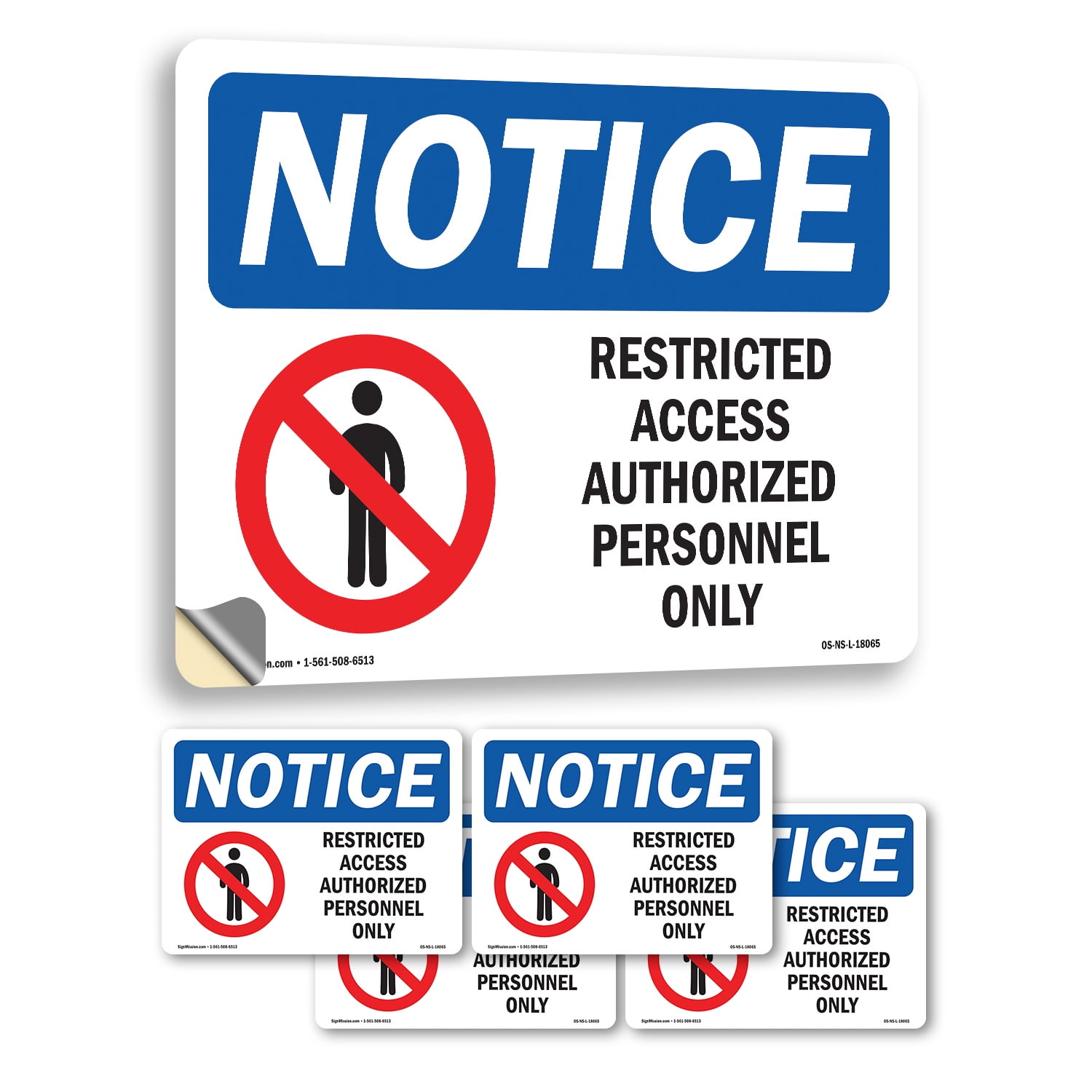 Restricted Access Authorized With Symbol OSHA Notice Vinyl Decal Label ...