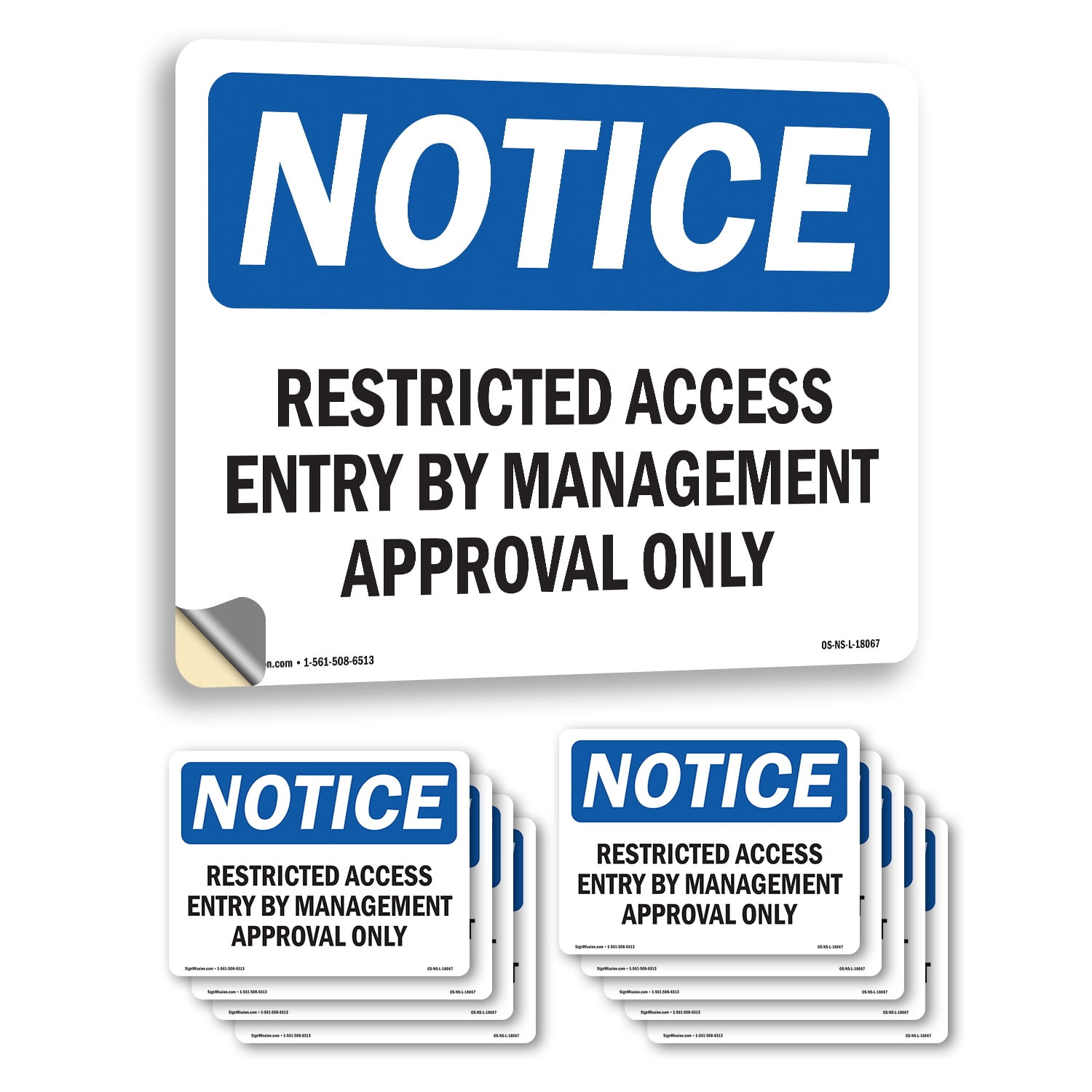 Restricted Access Entry By Management Approval OSHA Notice Vinyl Decal ...