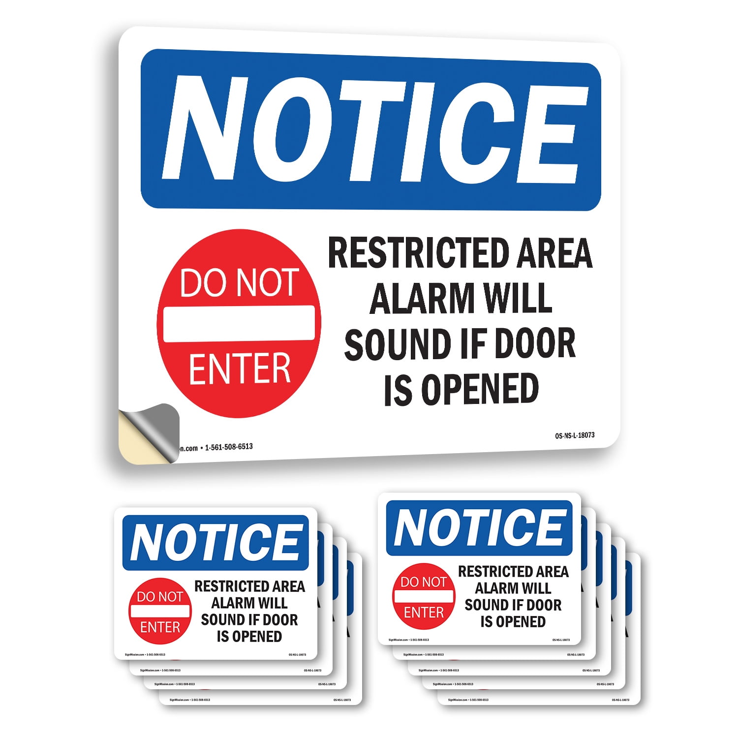 Restricted Area Alarm Will Sound With Symbol OSHA Notice Vinyl Decal ...