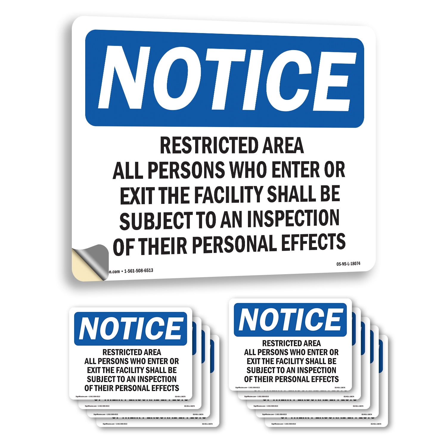 Restricted Area All Persons Who Enter Or OSHA Notice Vinyl Decal Label ...