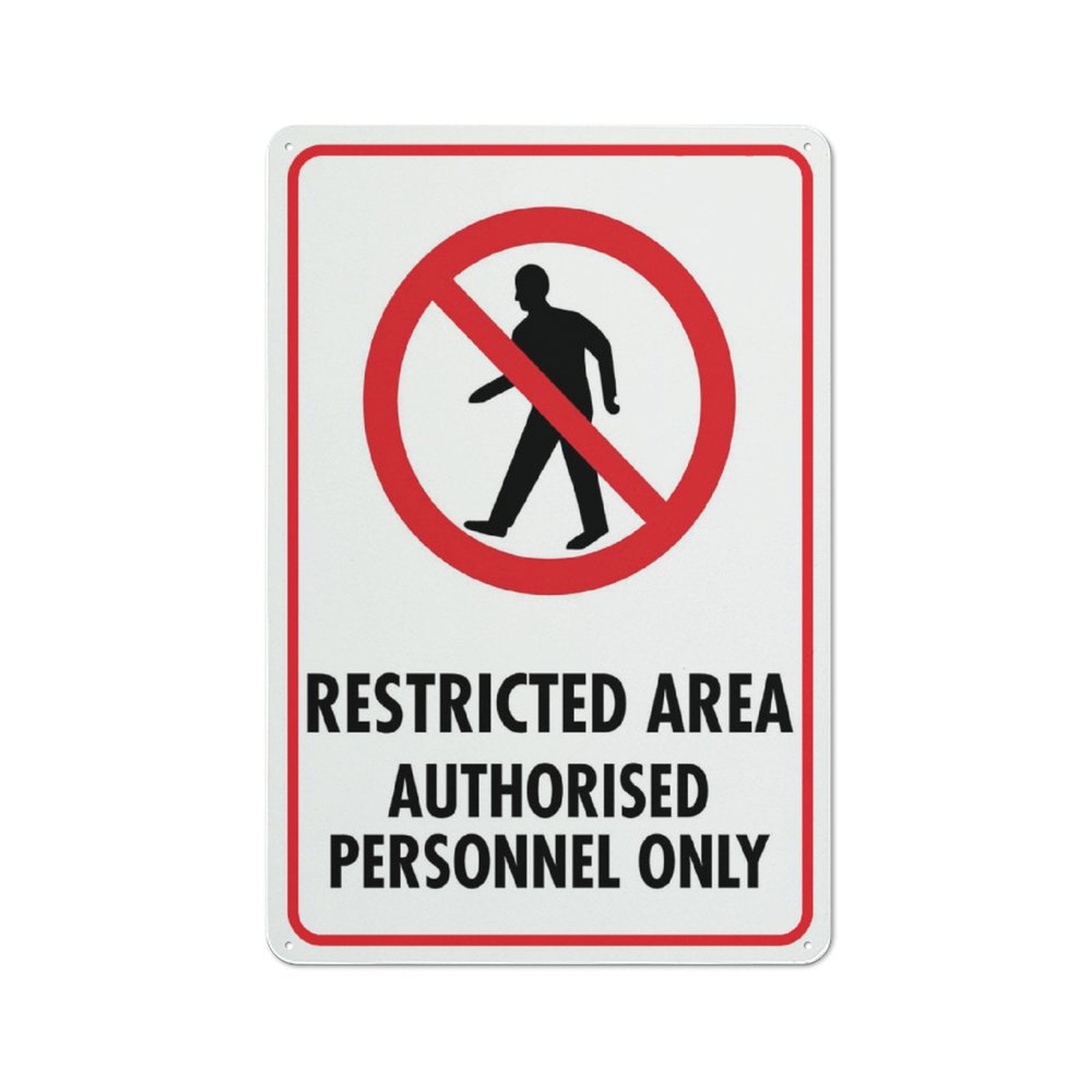 Restricted Area Authorised Personnel Only Symbol Sign For House 12" X 8 ...