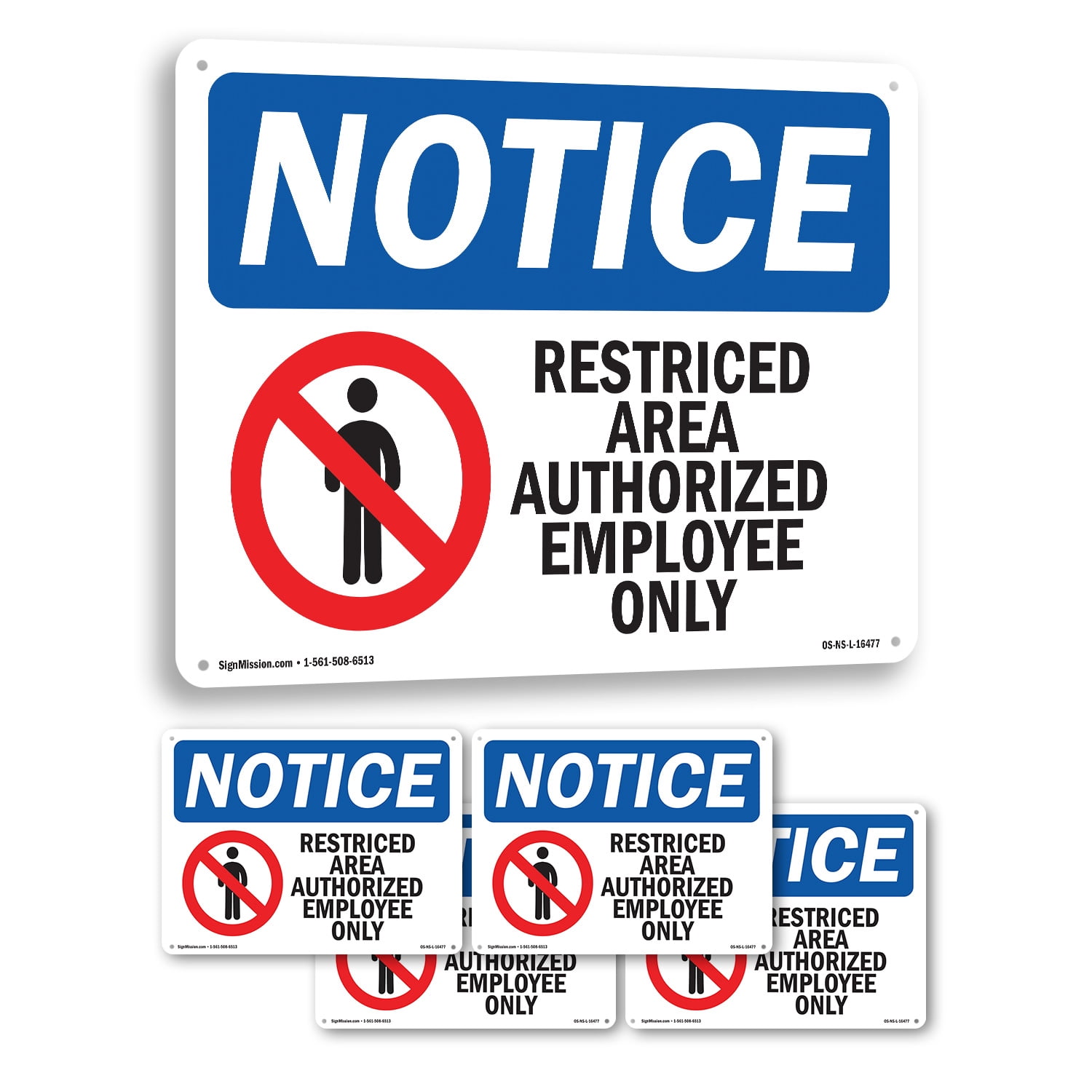 Restricted Area Authorized Employees Only OSHA Notice Aluminum Sign 24 ...