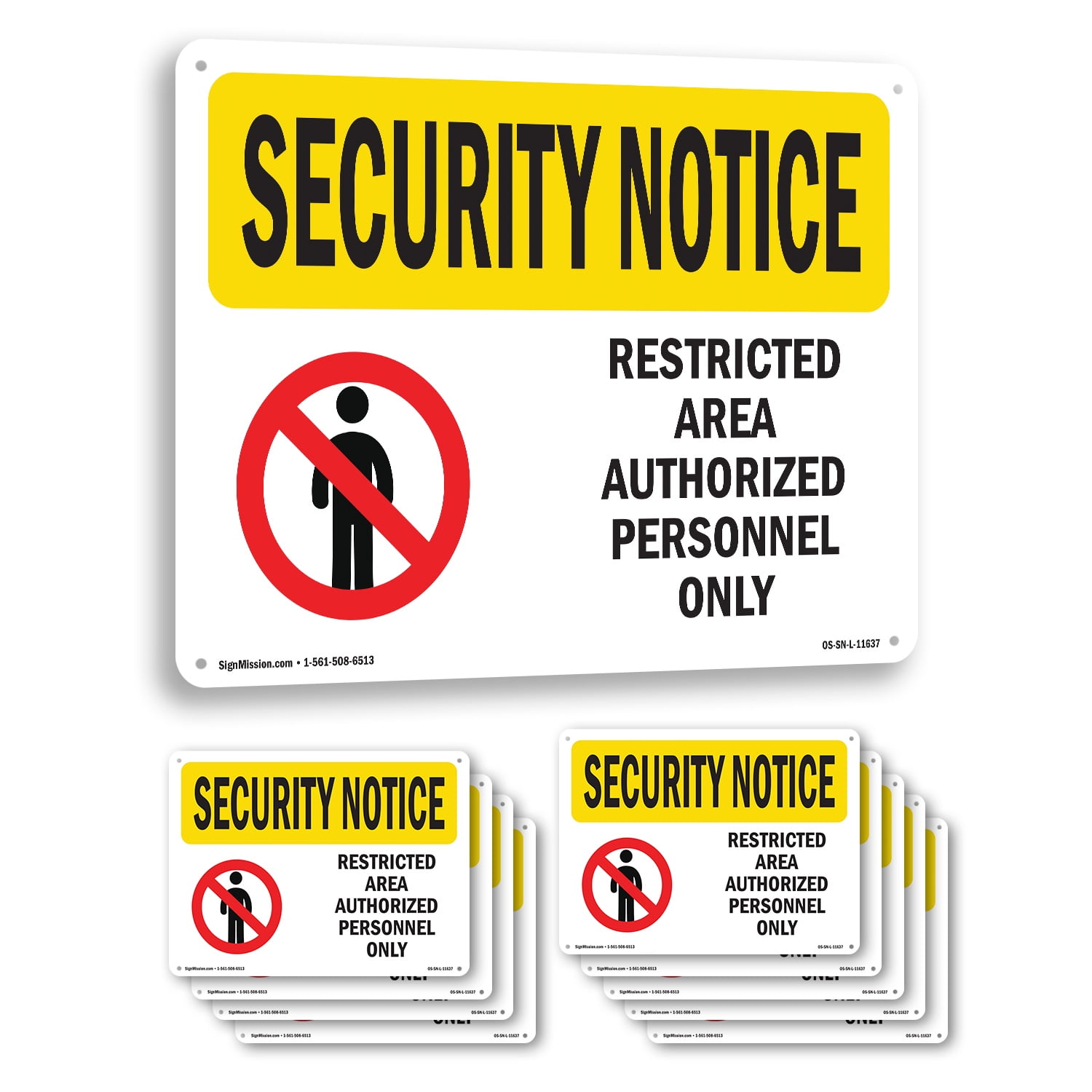 Restricted Area Authorized OSHA Security Notice Aluminum Sign 24 Inch x ...