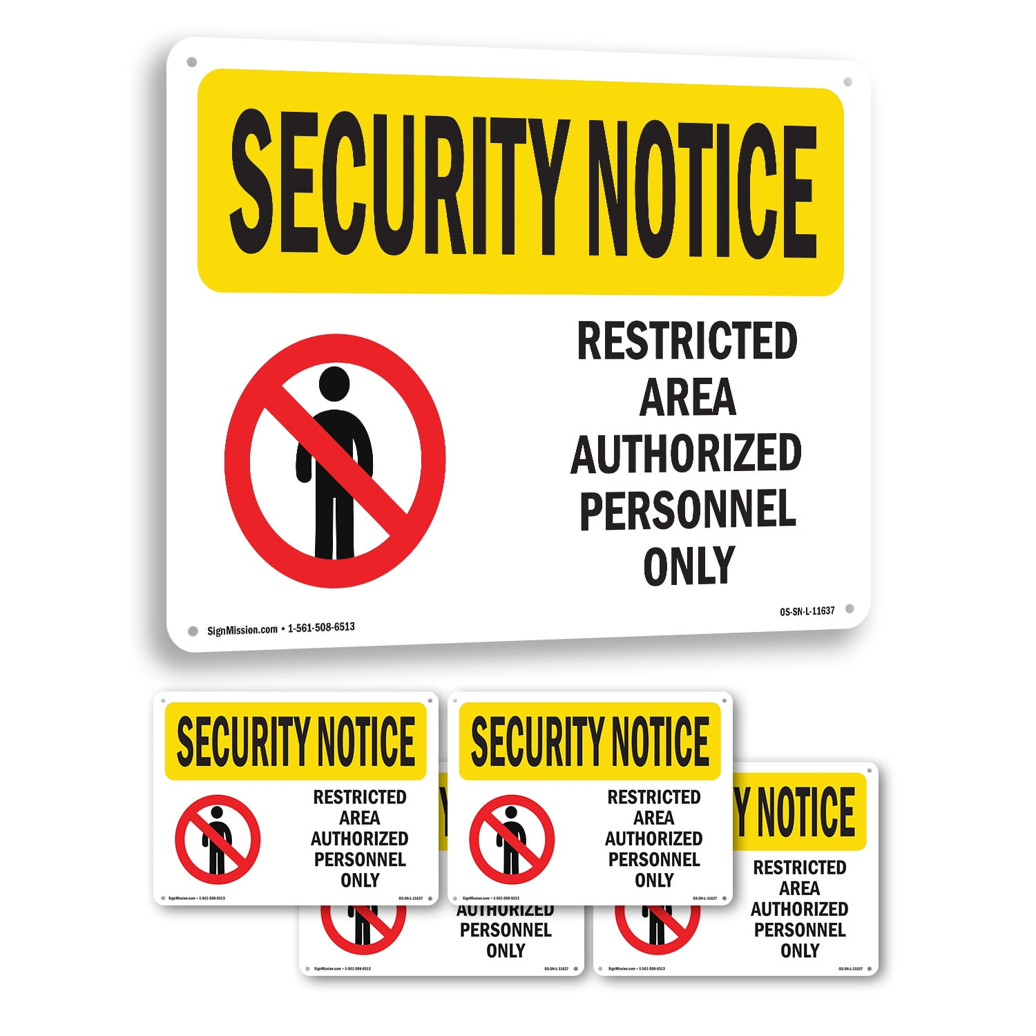 Restricted Area Authorized OSHA Security Notice Rigid Plastic Sign 24 ...