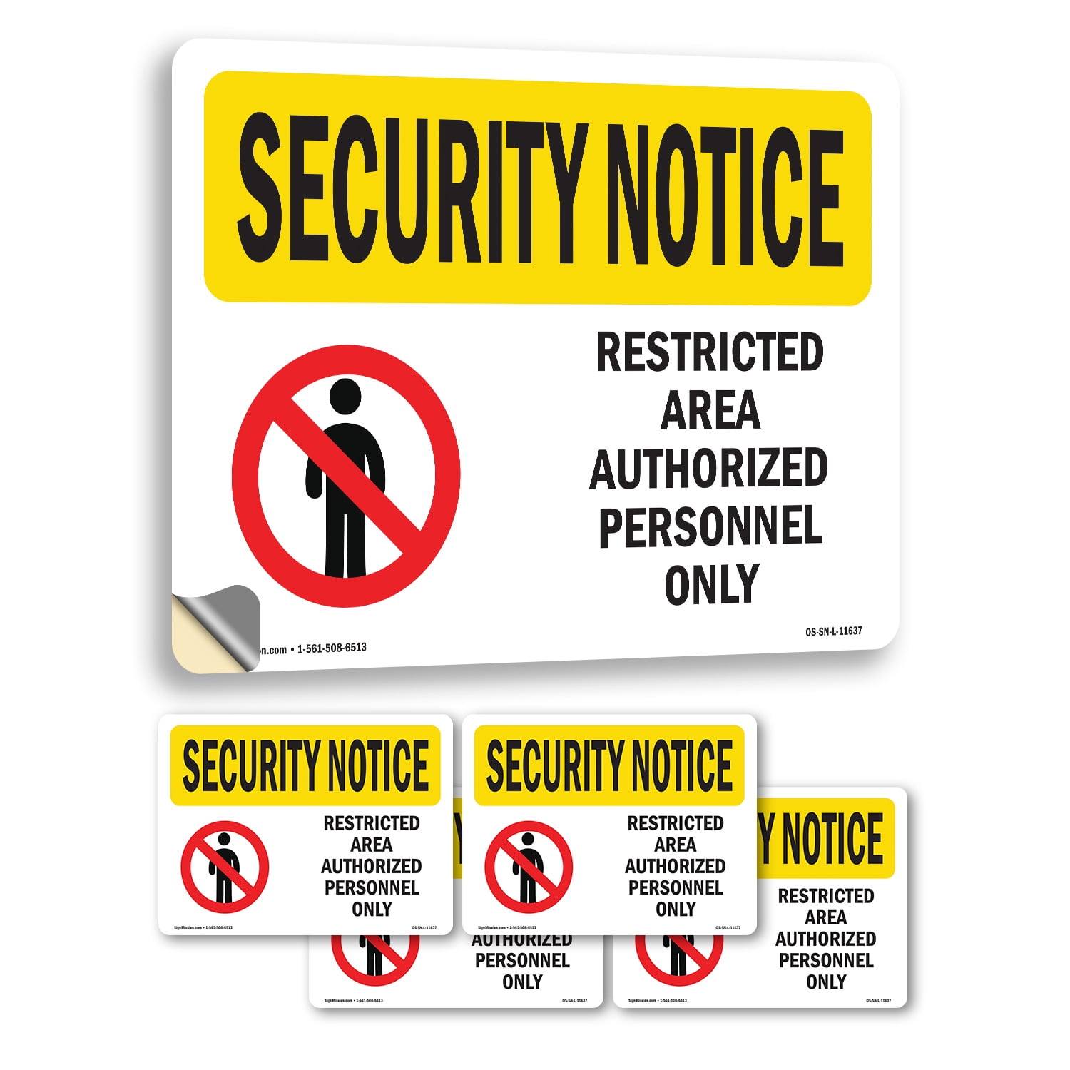 Restricted Area Authorized OSHA Security Notice Vinyl Decal Label 10 ...