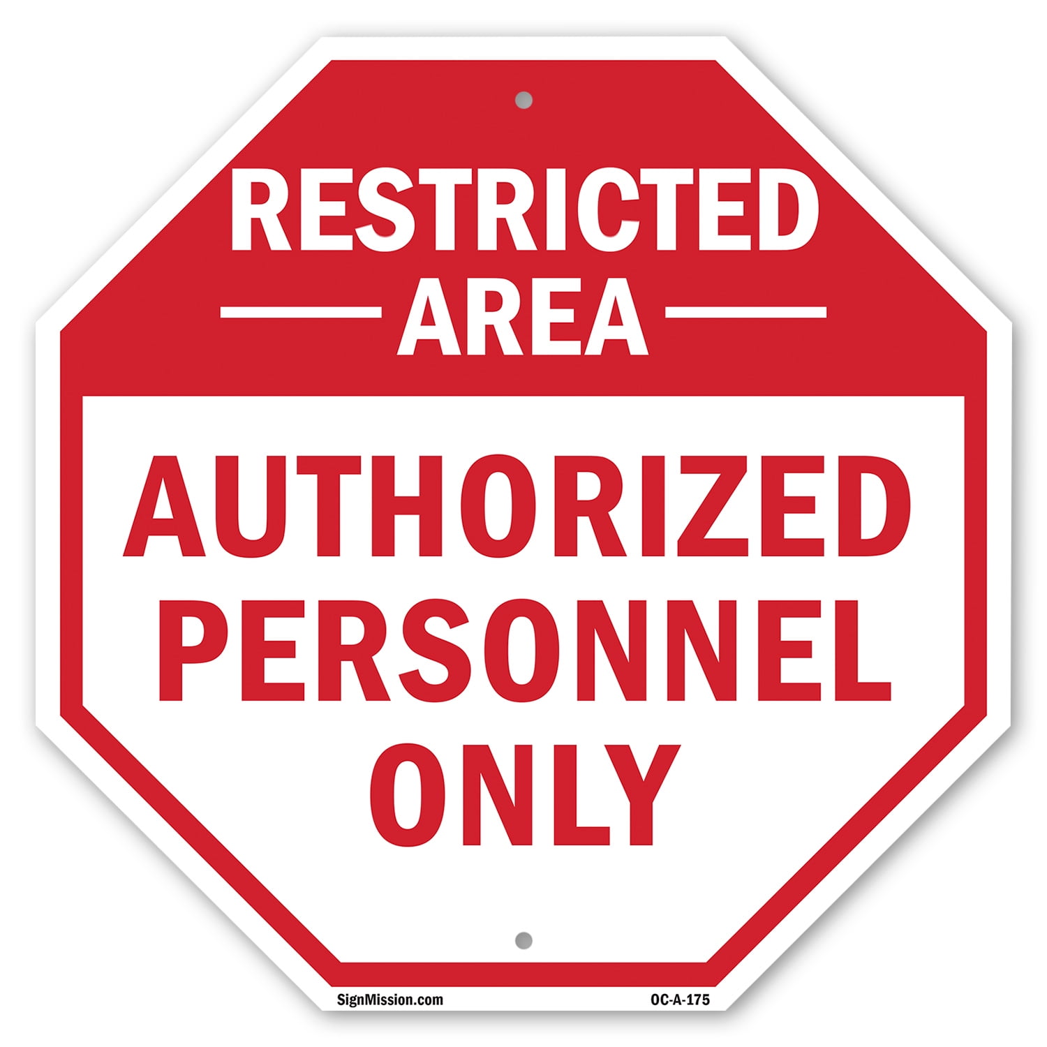 Restricted Area Authorized Personnel Only 18 inch X 18 inch Octagon ...