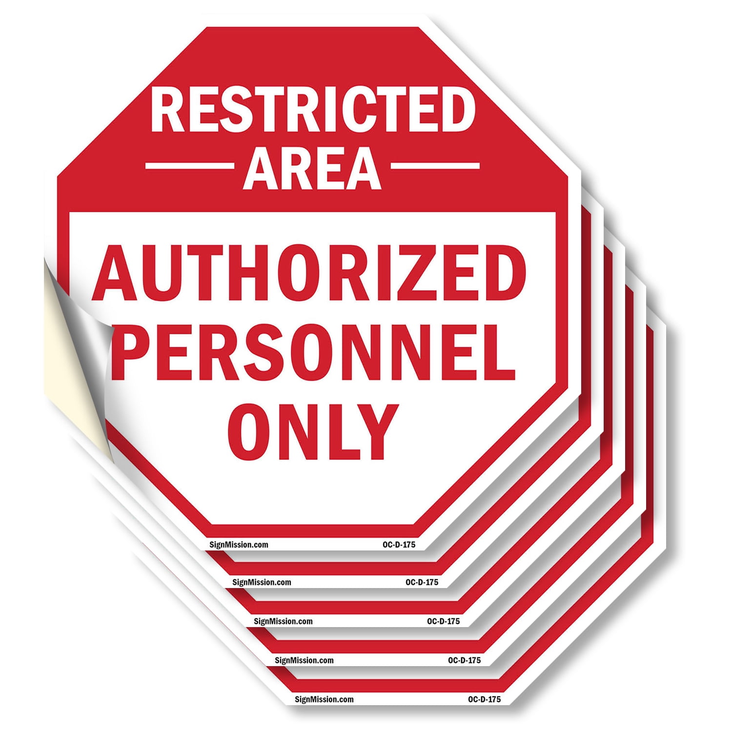 Restricted Area Authorized Personnel Only (5 Pack) 4 inch X 4 inch ...
