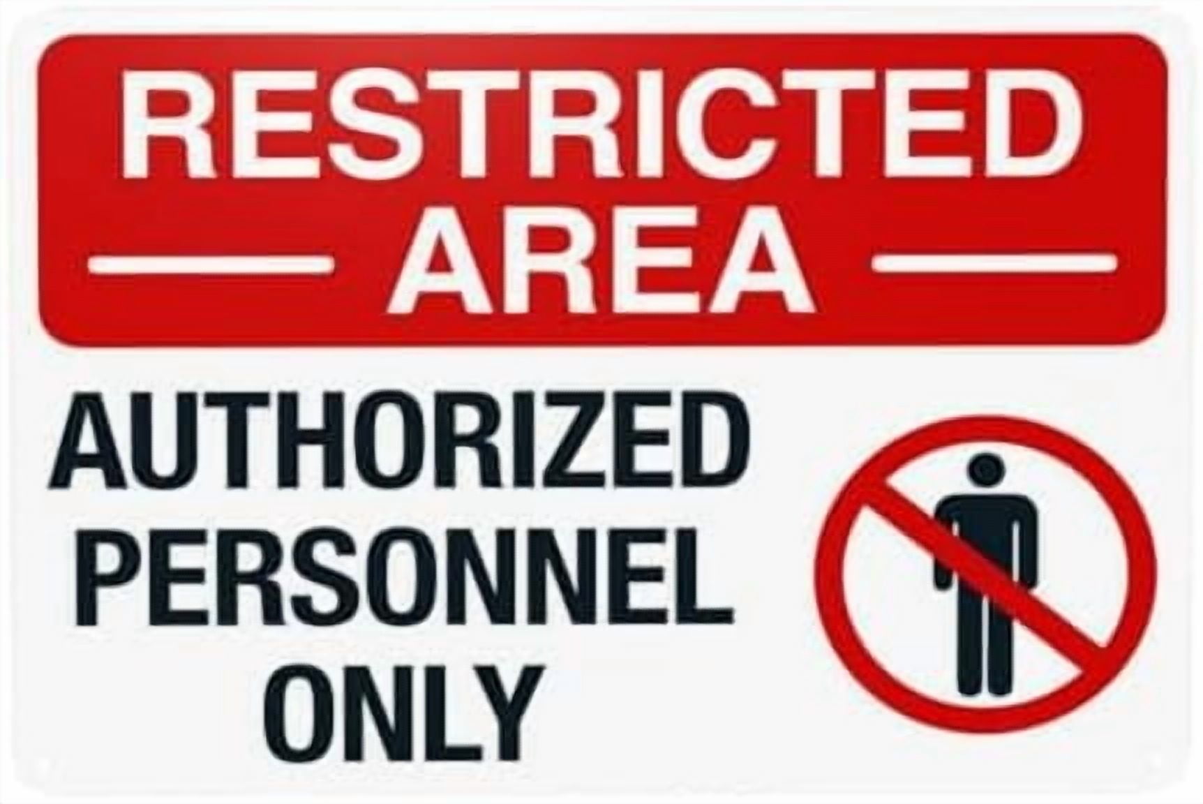 Restricted Area Authorized Personnel Only With Graphic Warning Sign, Do ...