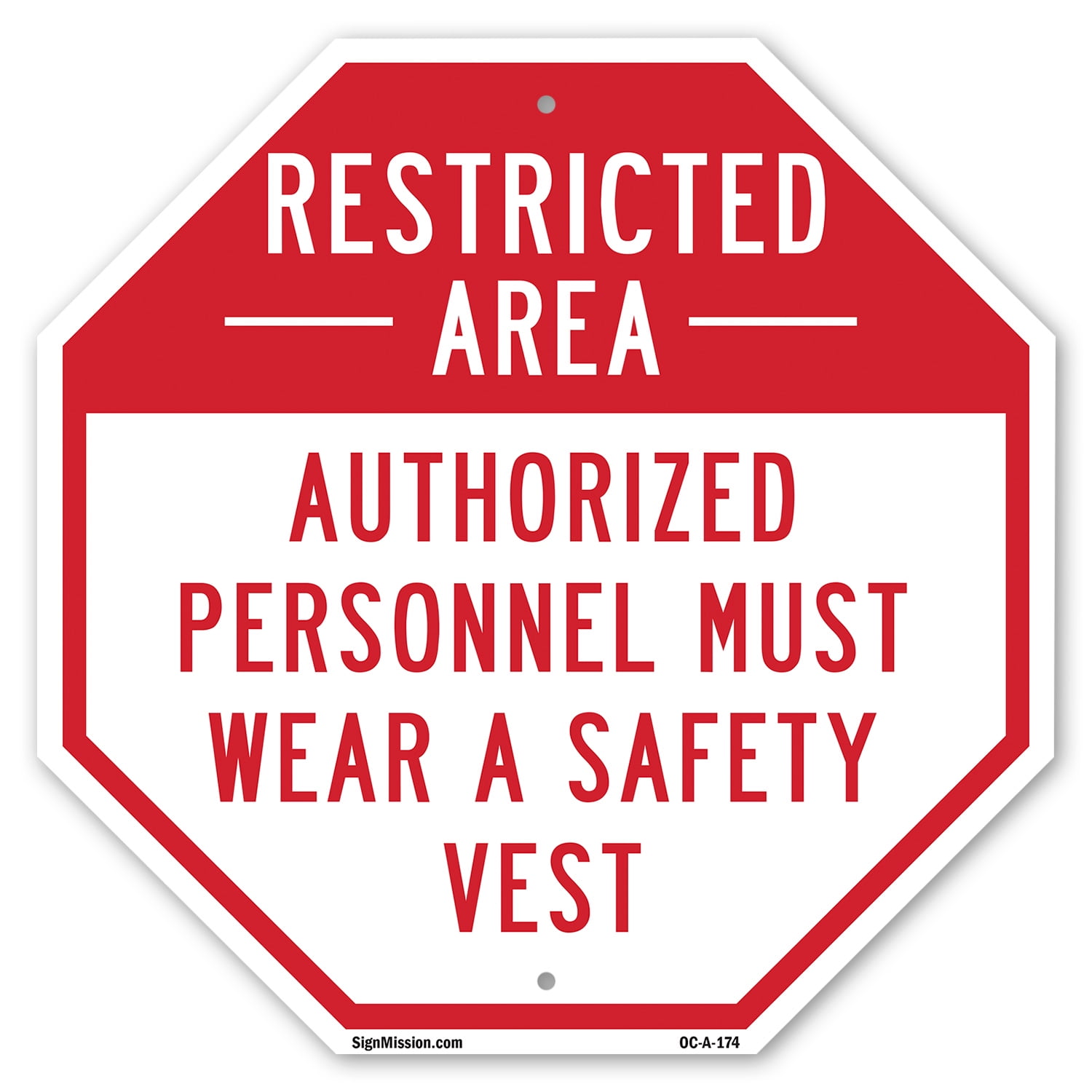 Restricted Area Authorized Personnel Must Wear a Safety Vest 10 inch X ...