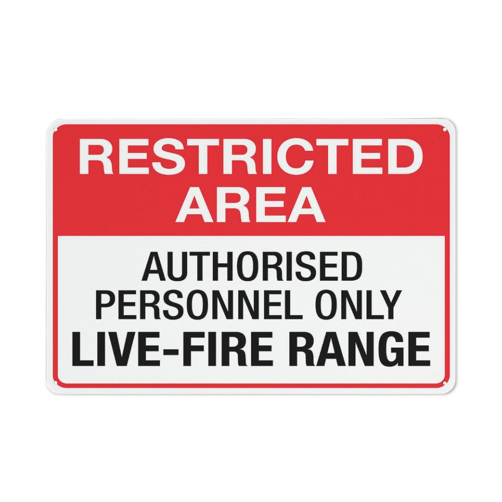 Restricted Area Authorized Personnel Only Live-Fire Range Sign Sign, 8 ...